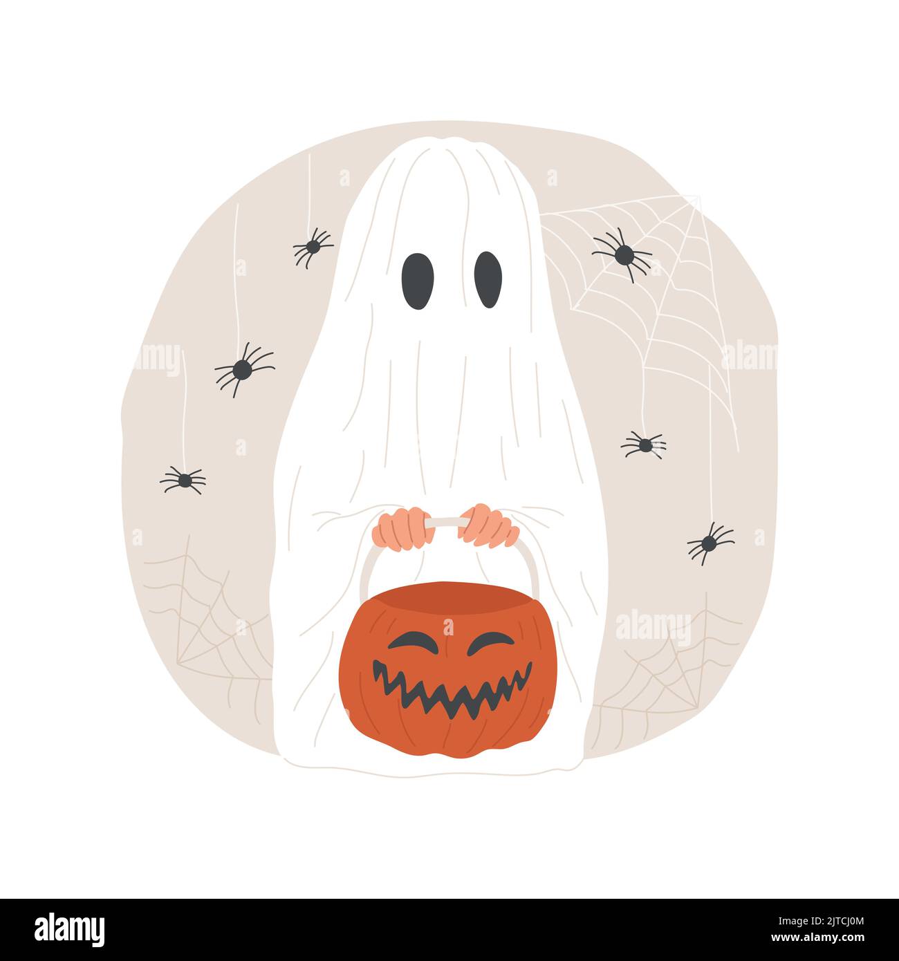 DIY costumes isolated cartoon vector illustration. Young kid wearing ...