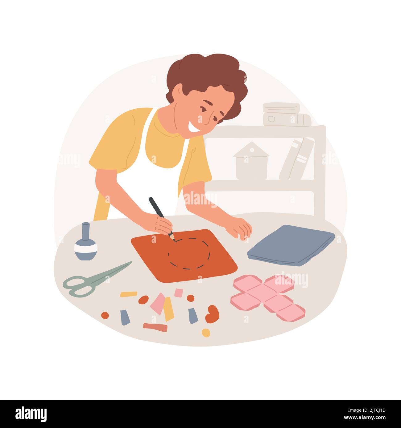 Independent learning isolated cartoon vector illustration. Teach ...