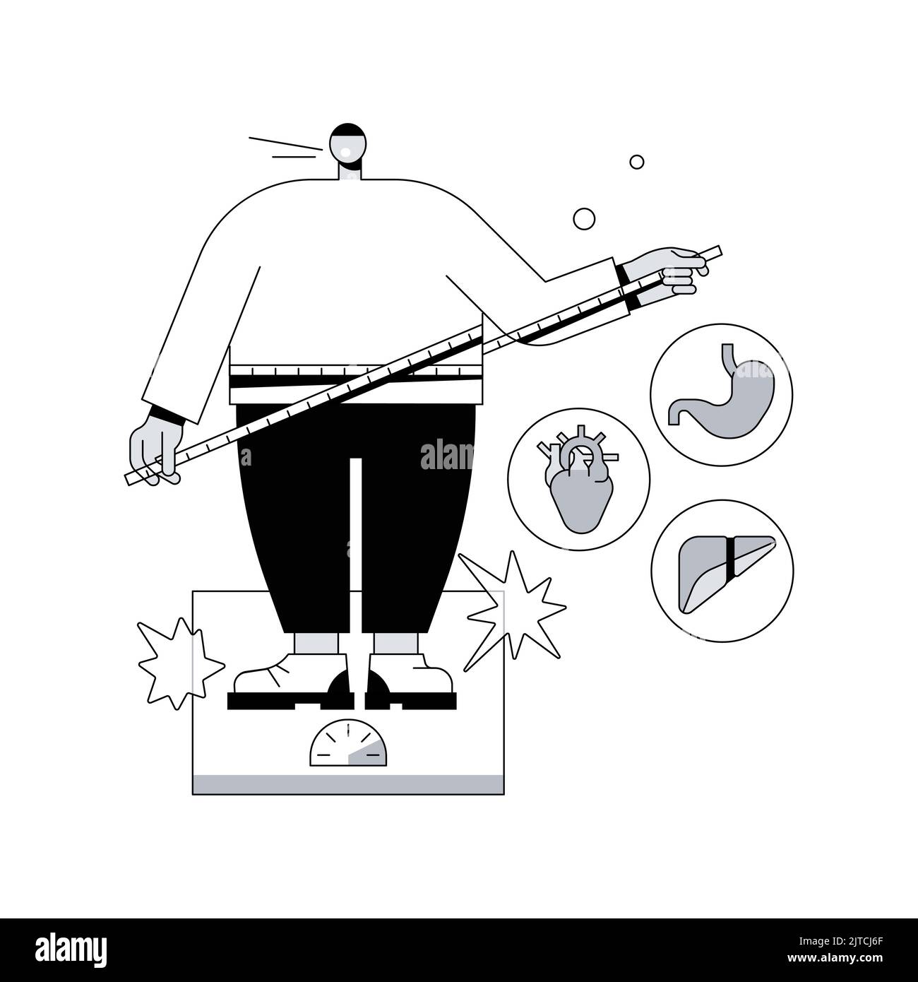 Obesity health problem abstract concept vector illustration. Obesity ...