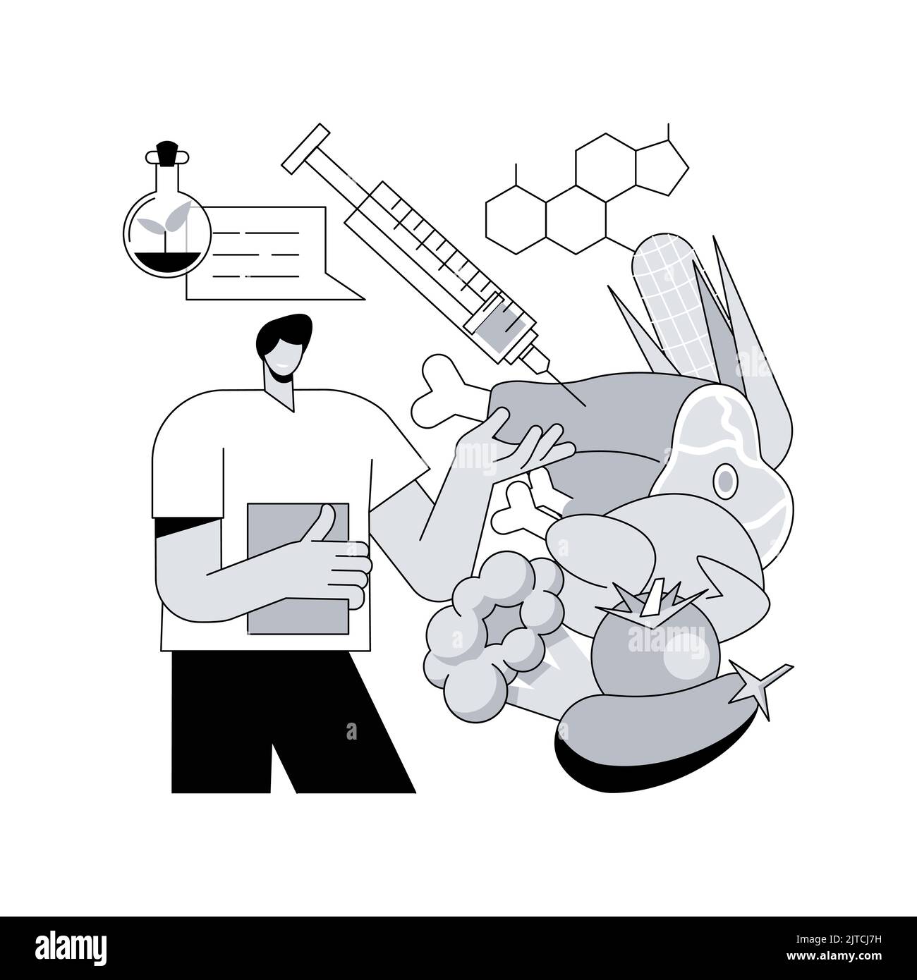 Genetically modified foods abstract concept vector illustration ...