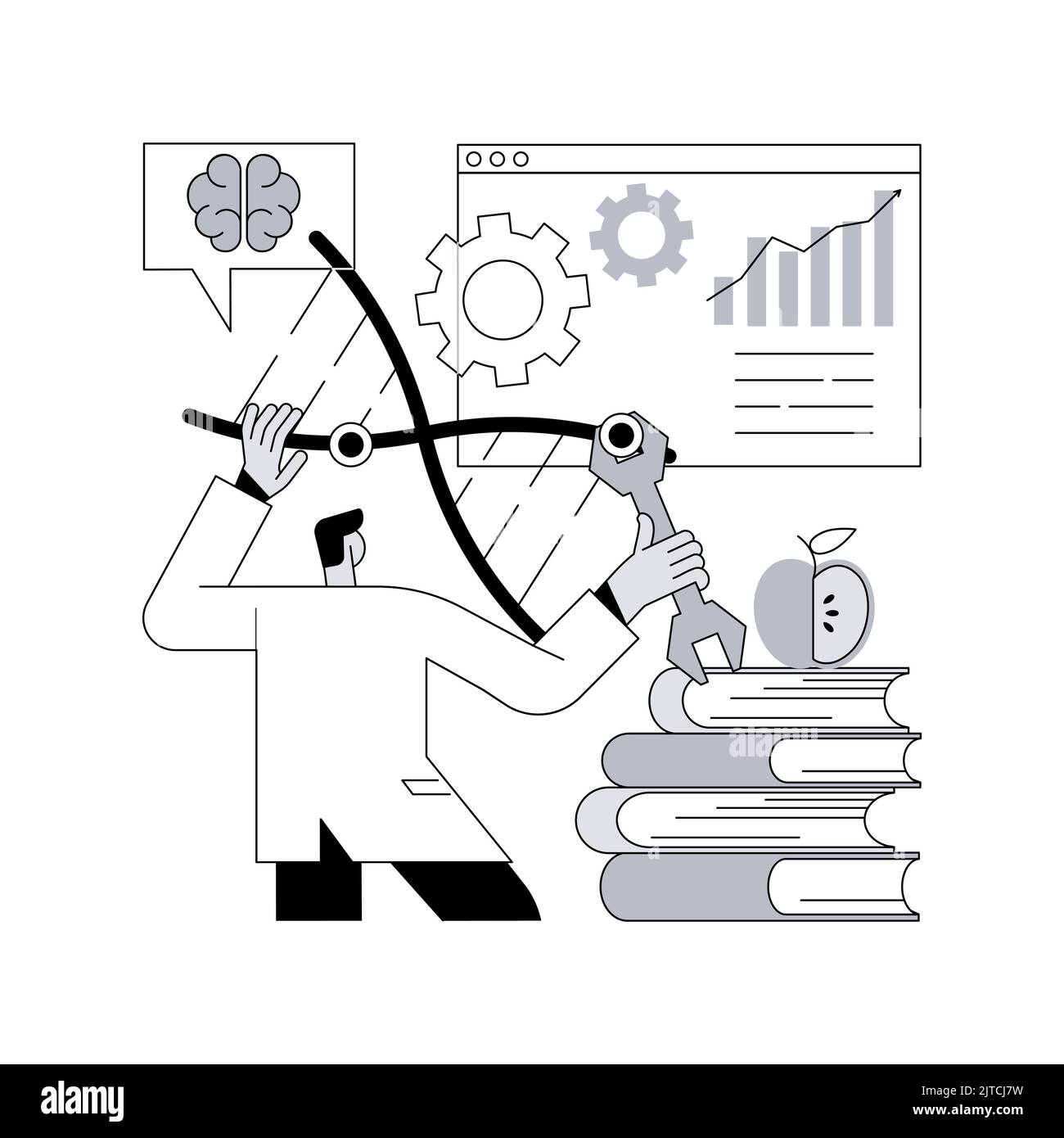 Genetic engineering abstract concept vector illustration. Gene engineering in plants, genetic ...