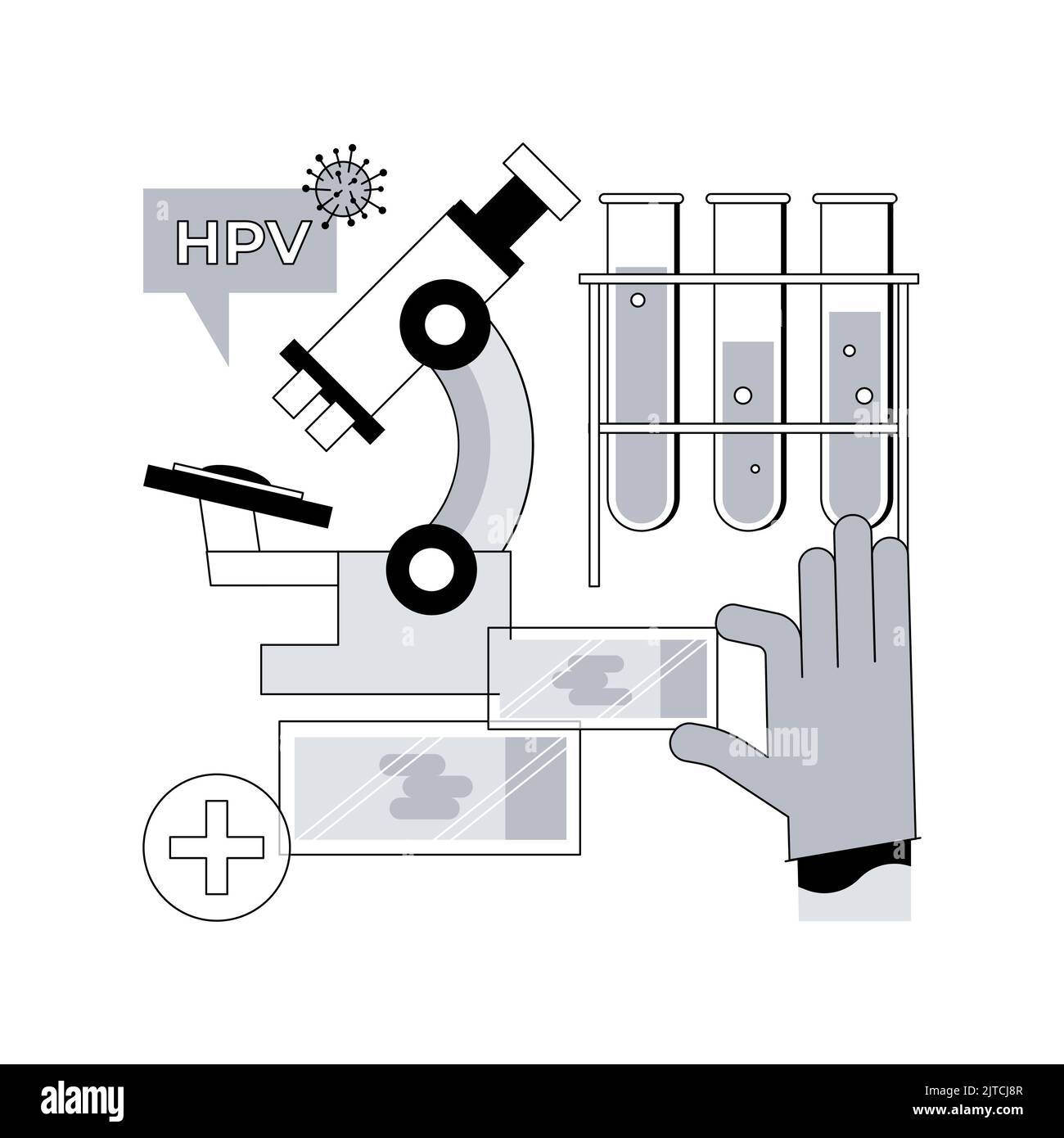 HPV test abstract concept vector illustration. Human papillomavirus ...