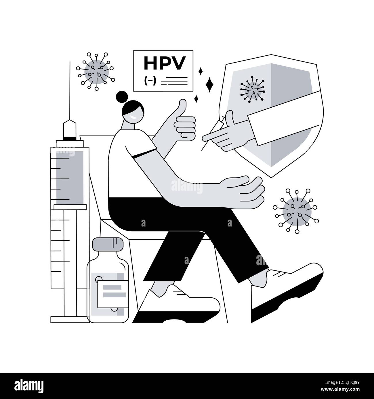 HPV vaccination abstract concept vector illustration. Protecting ...