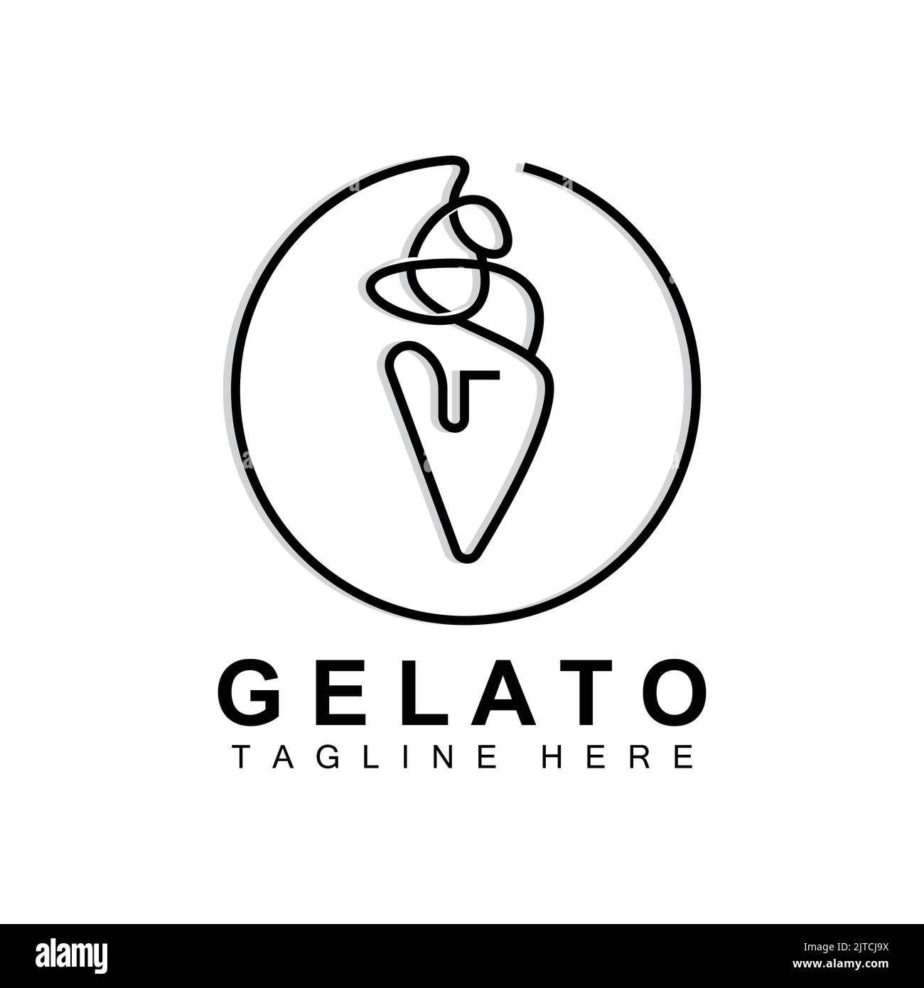Ice Cream Gelato Logo Design Sweet Soft Cold Food Vector Brand