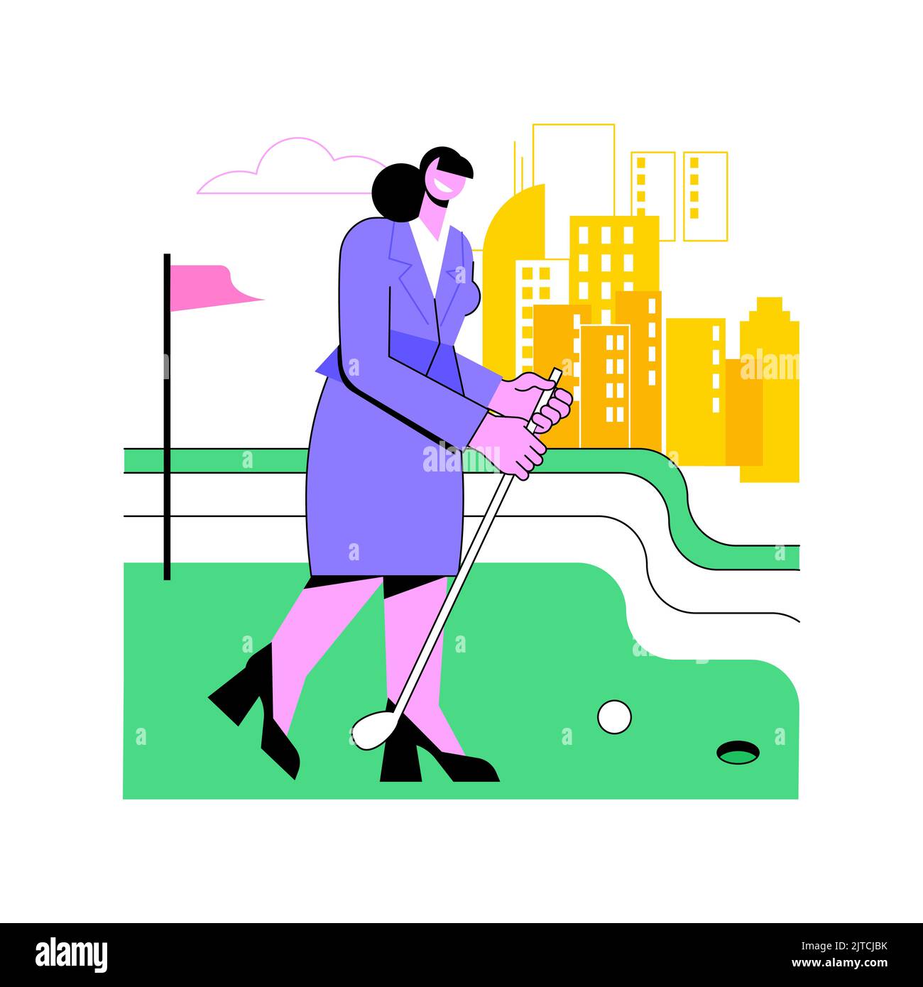 Outdoor recreation area isolated cartoon vector illustrations. Smiling ...