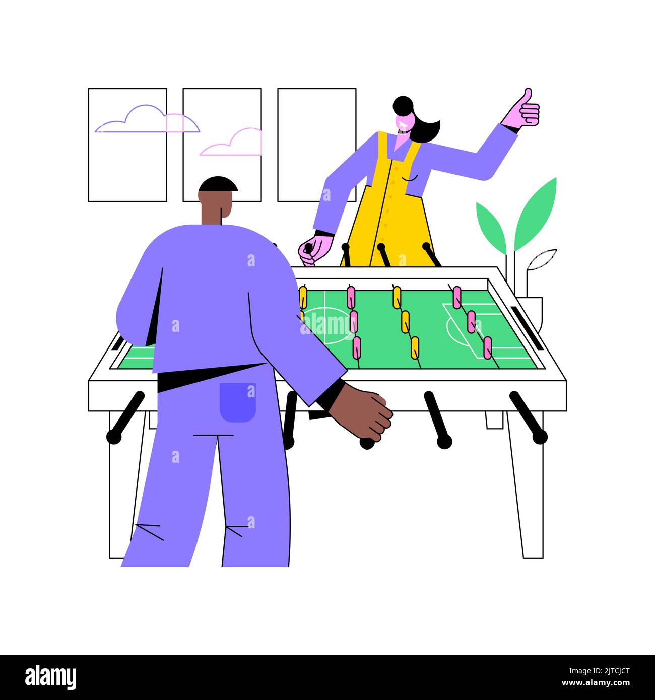 Table soccer fun isolated cartoon vector illustrations. Group of ...