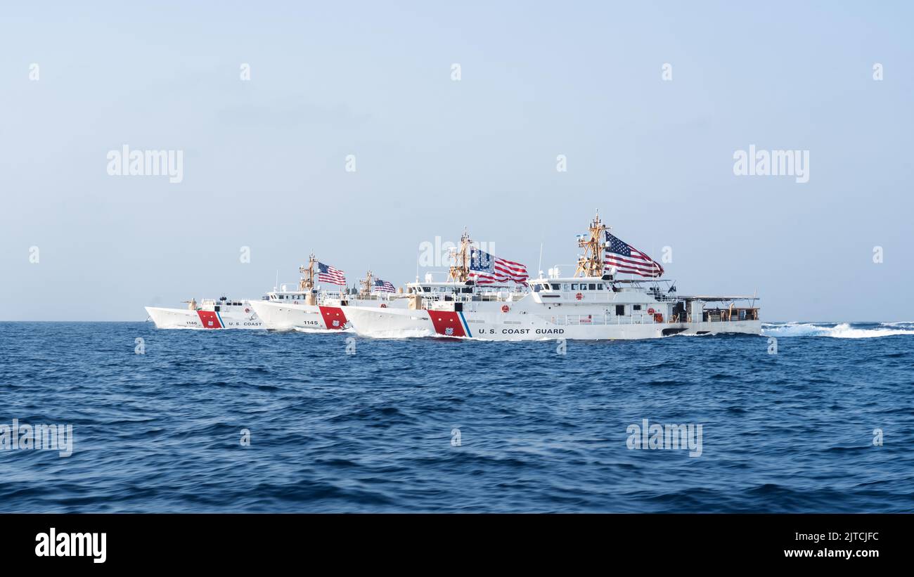 220822-A-KS490-1178 STRAIT OF HORMUZ (Aug. 22, 2022) From the left, U.S ...