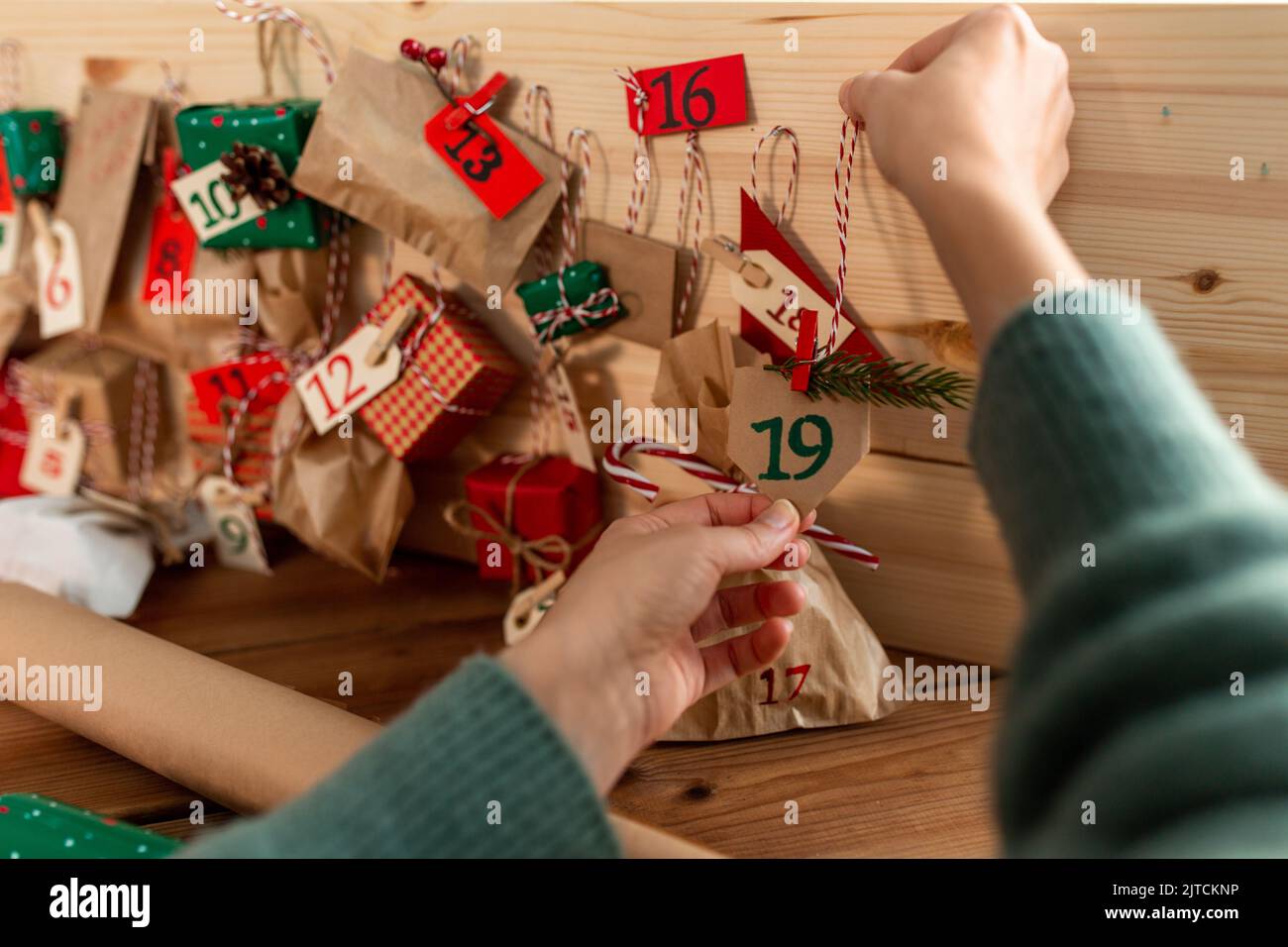 Preparing handmade advent calendar hi-res stock photography and images ...