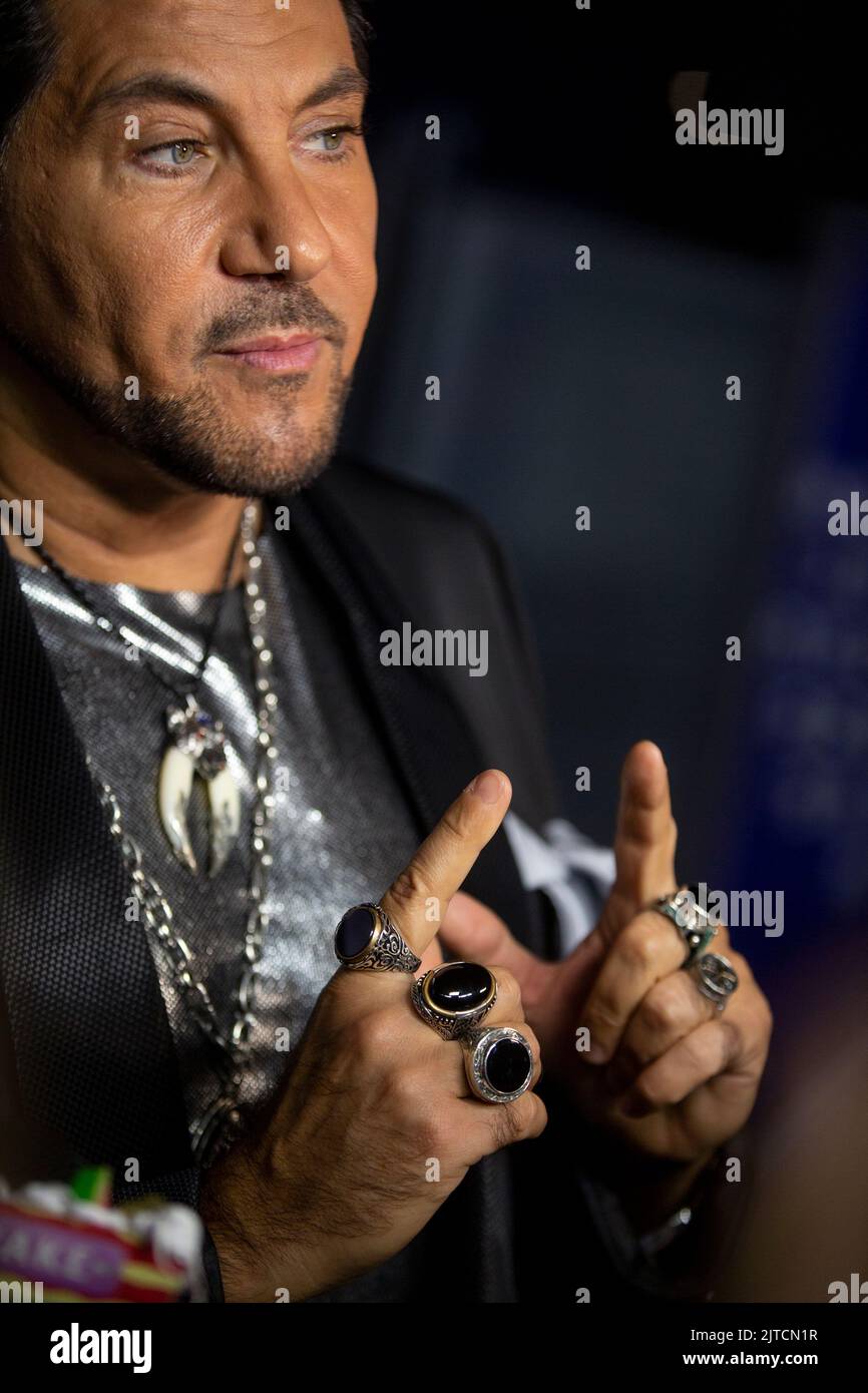 Moscow, Russia. 29th of August, 2022. Singer Avraam Russo gives ...