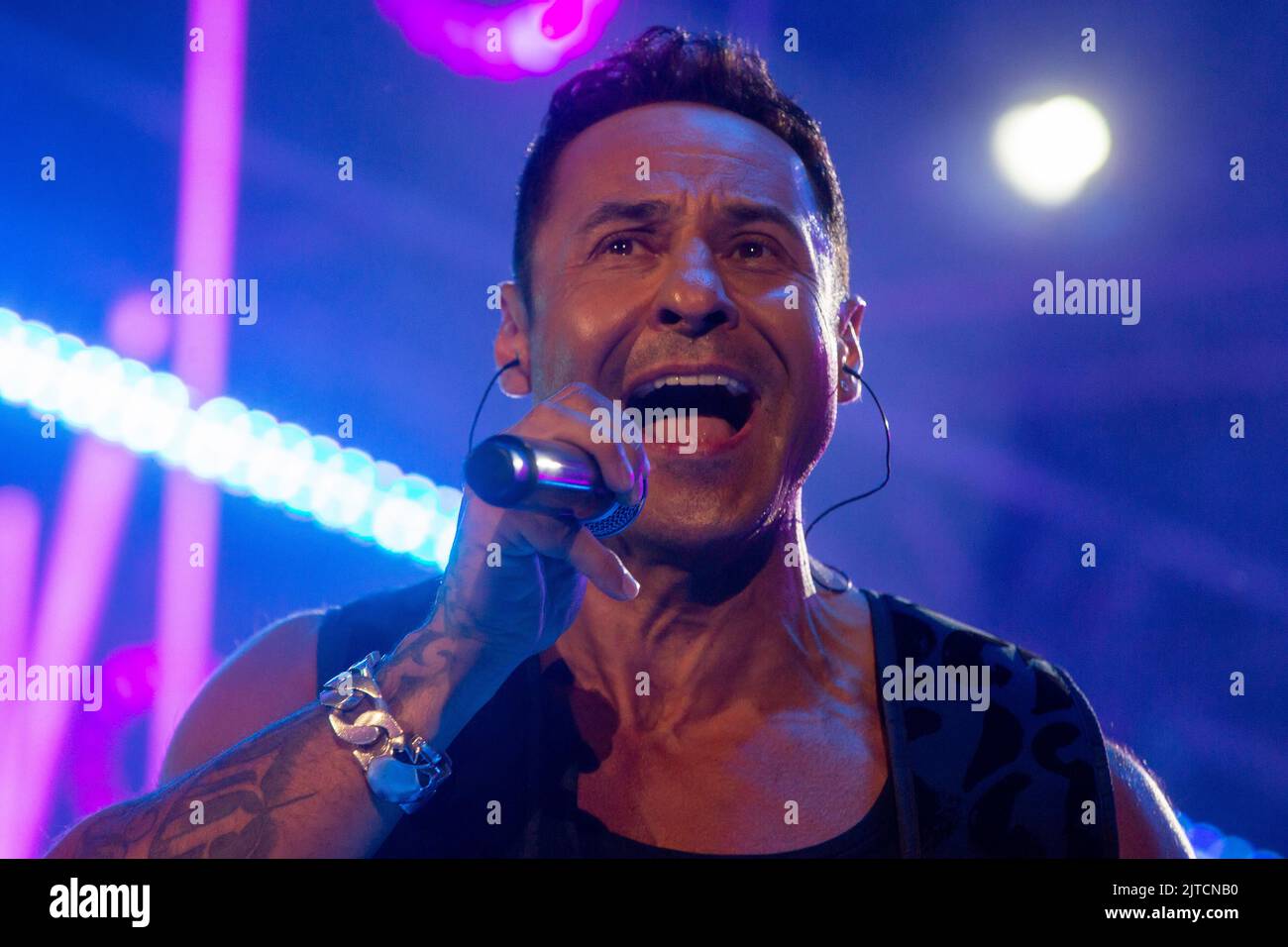 Moscow, Russia. 29th of August, 2022. Singer Stas Kostyushkin performs ...