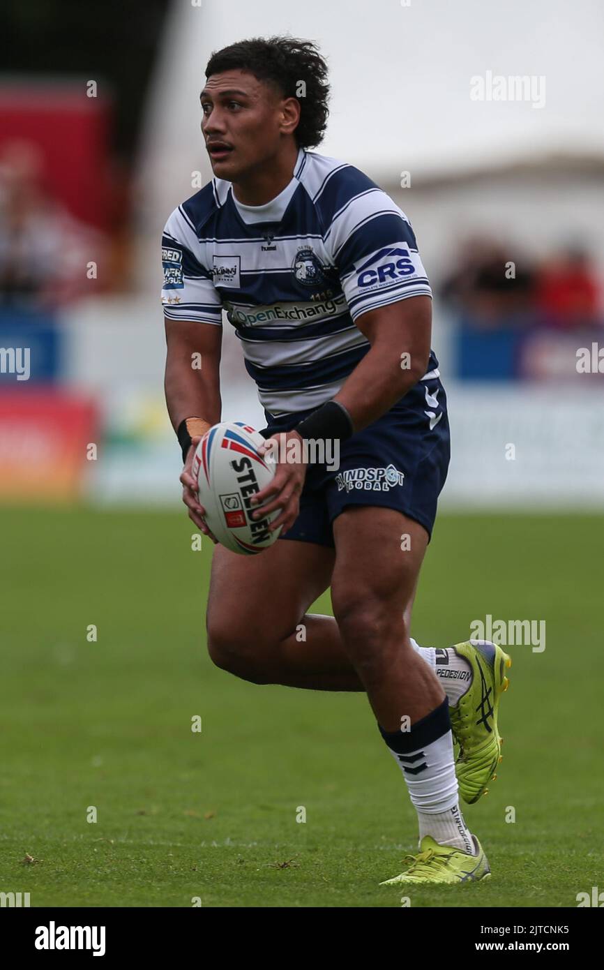 Patrick Mago #10 of Wigan Warriors in action during the game in, on 8 ...