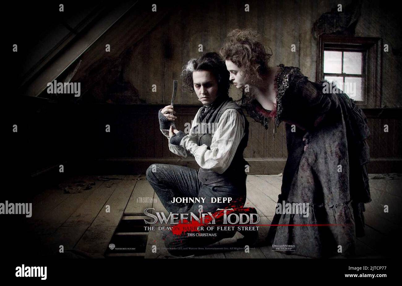 JOHNNY DEPP, HELENA BONHAM CARTER POSTER, SWEENEY TODD: THE DEMON BARBER OF FLEET STREET, 2007 ...