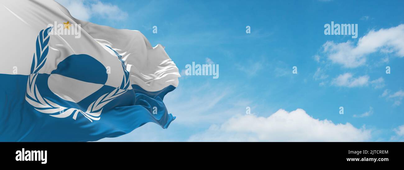 flag of Austronesian peoples Rinconada Bicolanos at cloudy sky ...