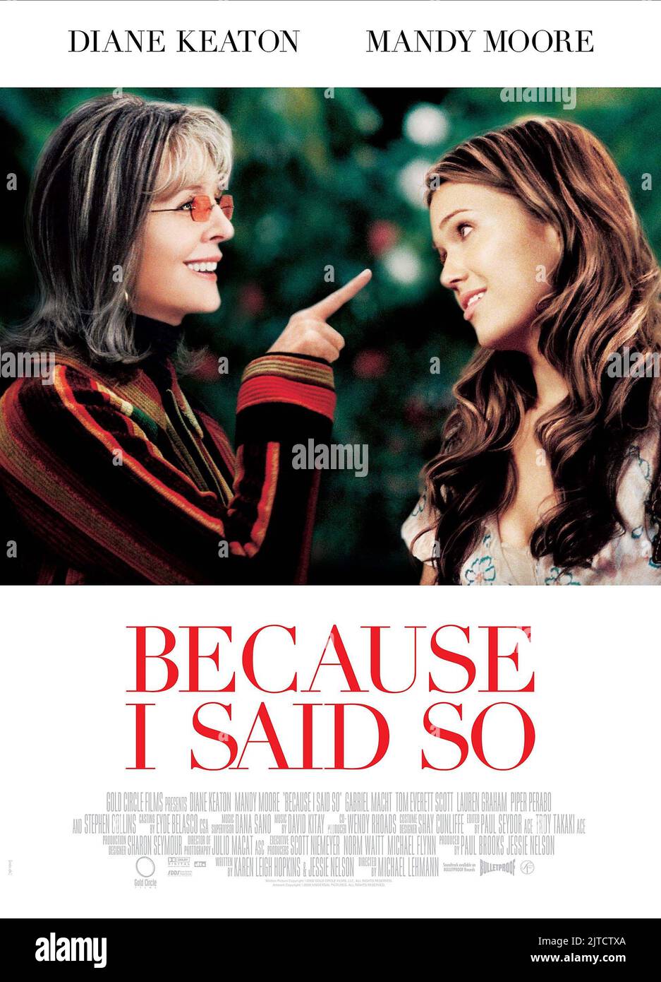DIANE KEATON, MANDY MOORE POSTER, BECAUSE I SAID SO, 2007 Stock Photo ...