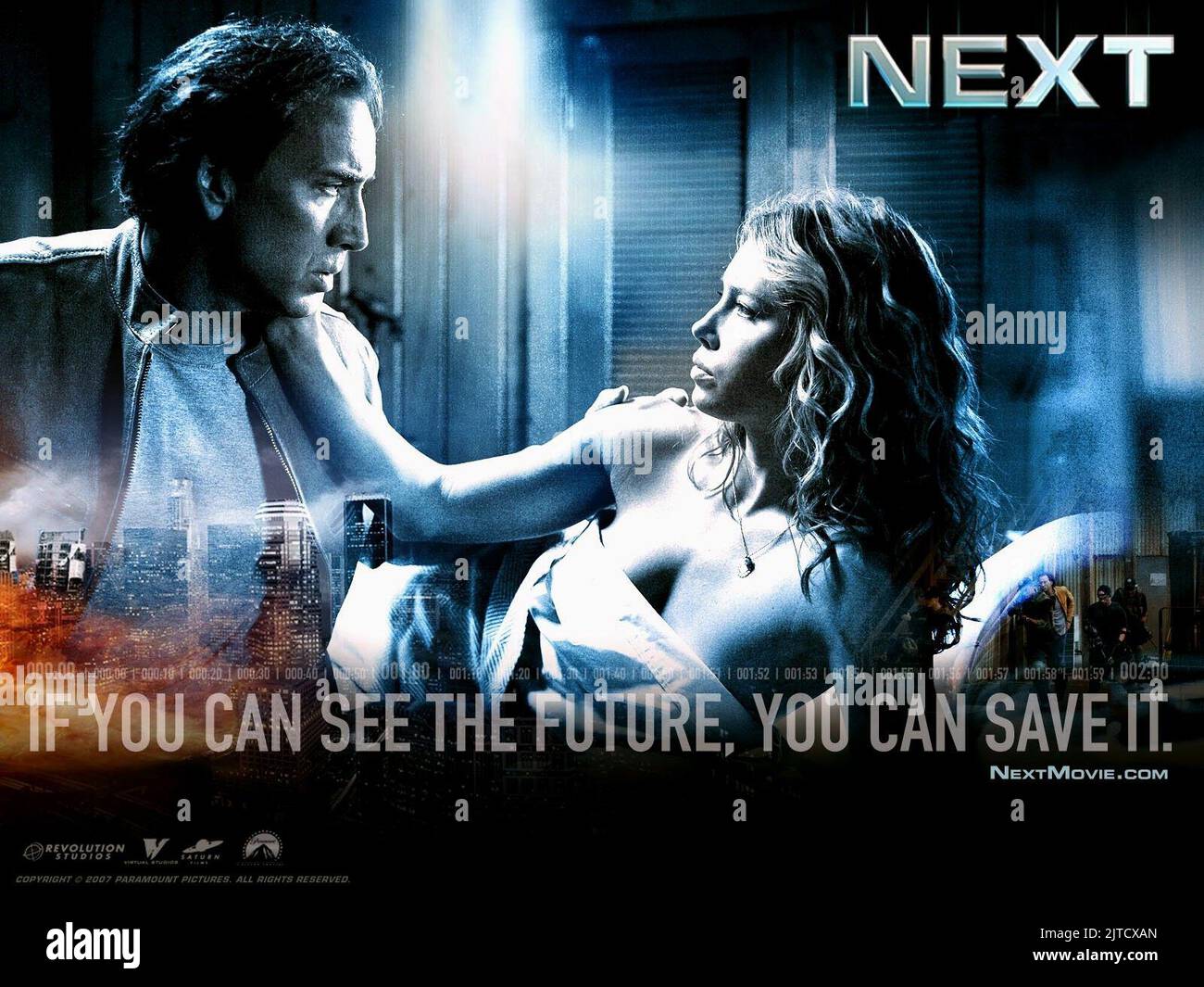 NICOLAS CAGE, JESSICA BIEL POSTER, NEXT, 2007 Stock Photo - Alamy