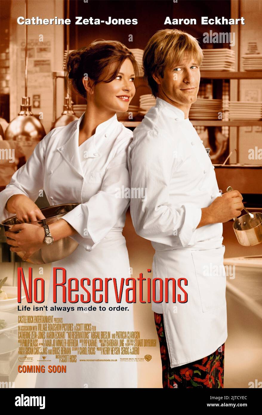 CATHERINE ZETA JONES, AARON ECKHART POSTER, NO RESERVATIONS, 2007 Stock ...