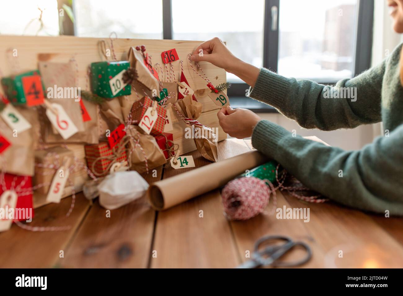 Preparing handmade advent calendar hi-res stock photography and images ...