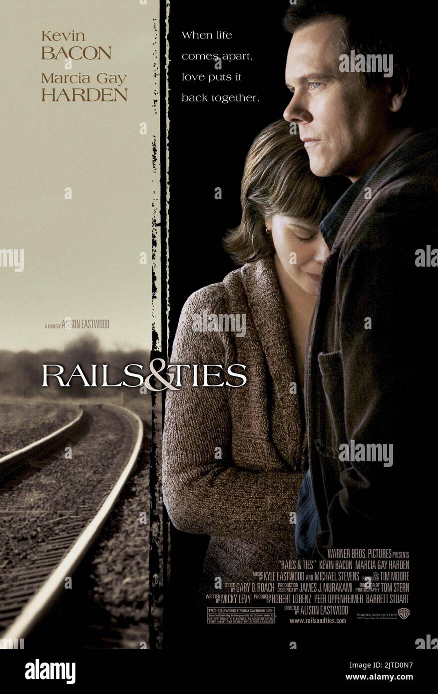 MARCIA GAY HARDEN, KEVIN BACON POSTER, RAILS and TIES, 2007 Stock Photo ...