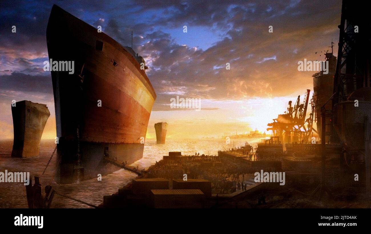 SURVIVORS BOARD HUGE SHIPS, ARK, 2007 Stock Photo - Alamy