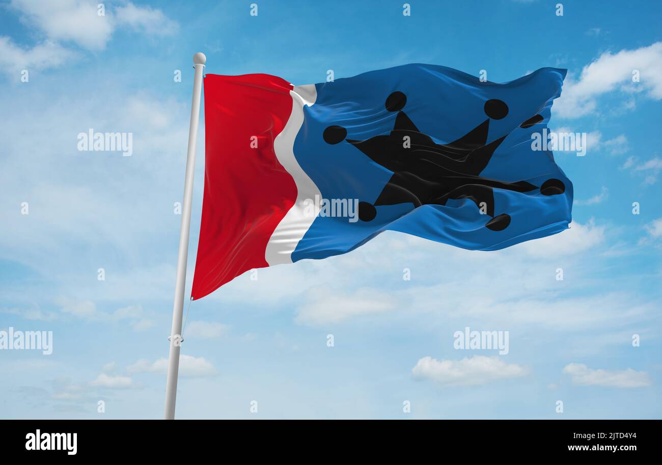 flag of Austronesian peoples Amis people at cloudy sky background ...