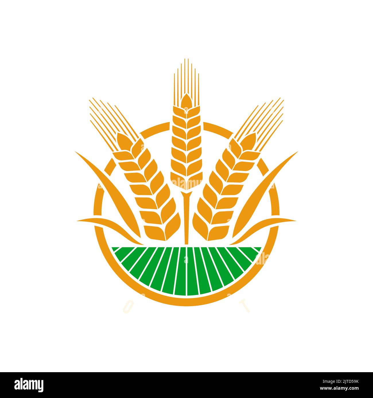 Cereal ear and spike icon of wheat, rye, barley, rice, millet. Isolated ...