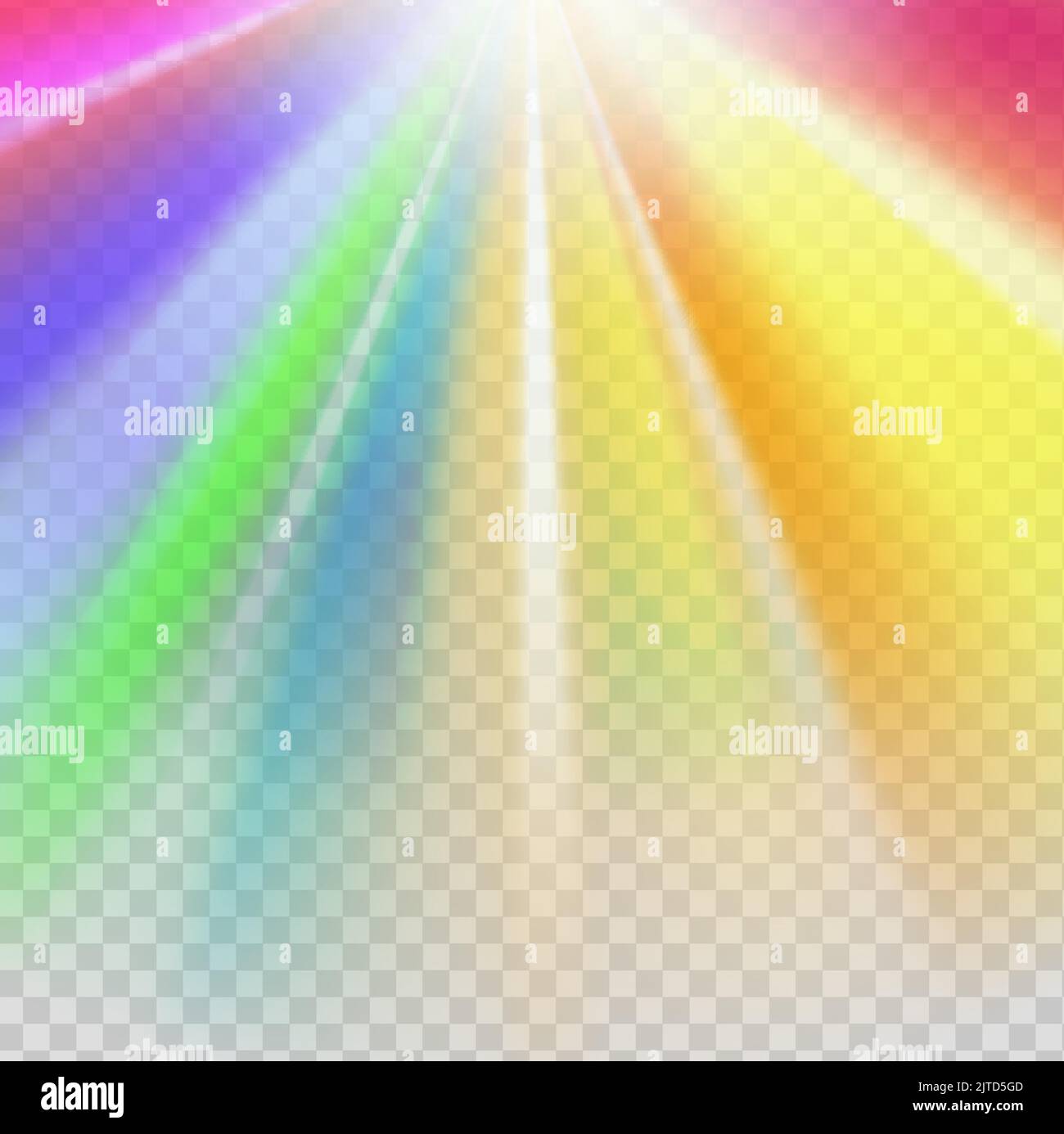 Rainbow rays on transparent background, isolated vector colorful rays ...