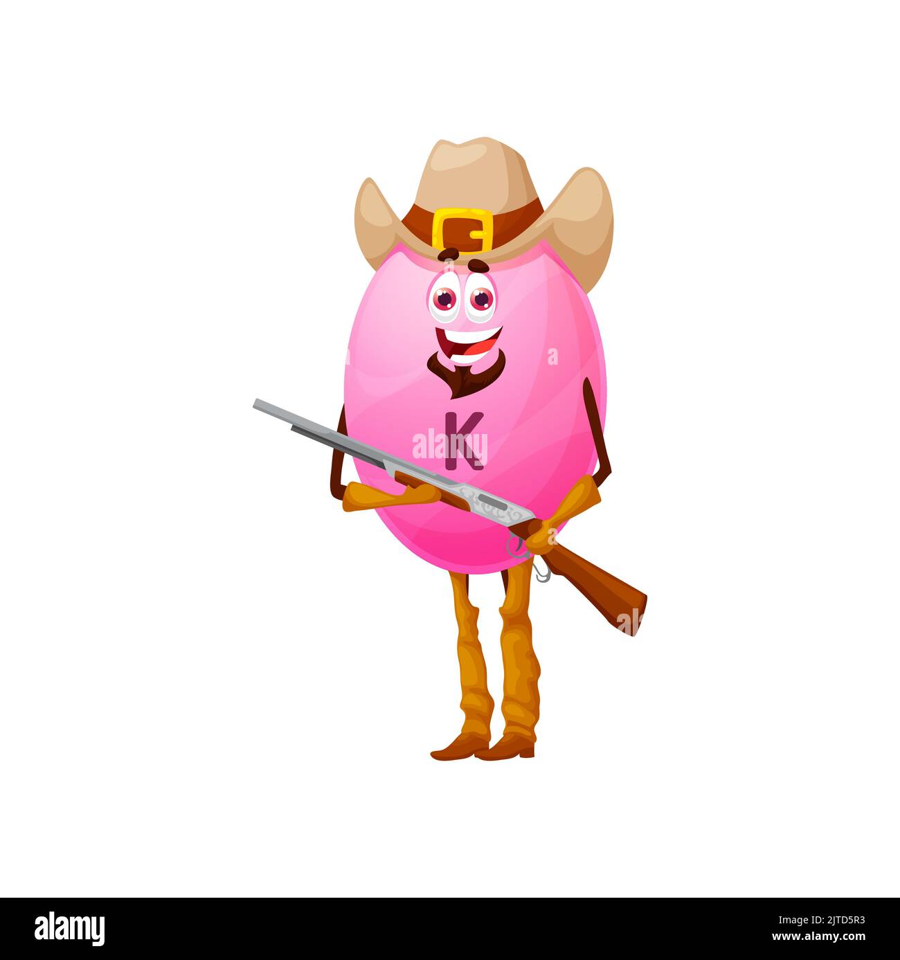 Cartoon vitamin K ranger character. Funny vector western horseman with ...