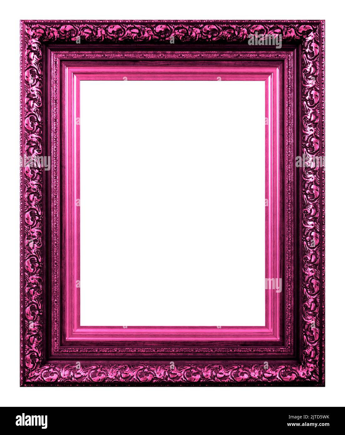 Antique pink frame isolated on the white background Stock Photo - Alamy