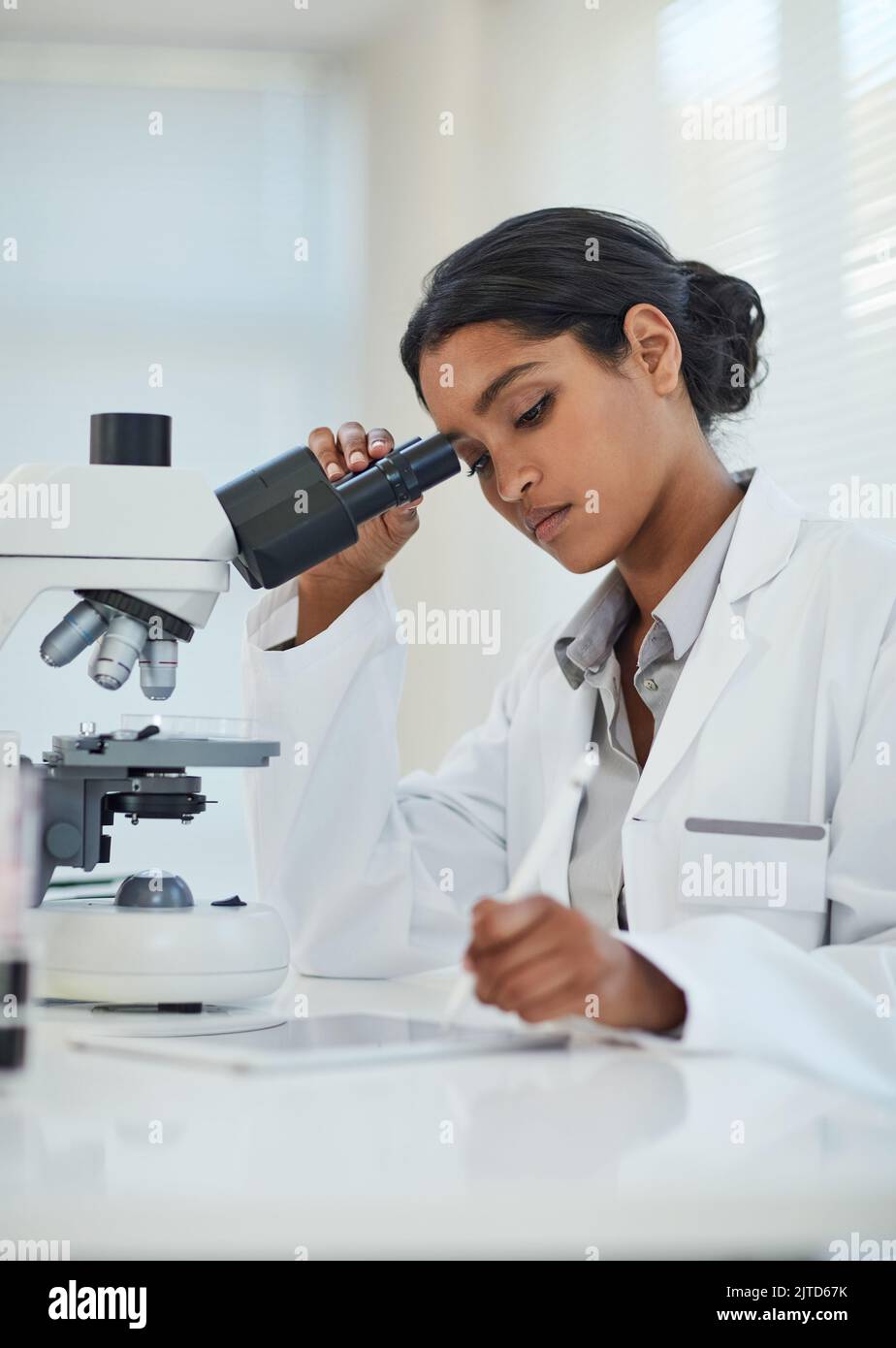 Editing her findings to be published in her research report. a young ...