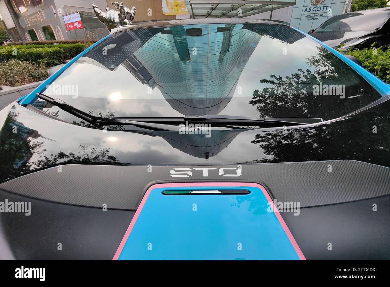 SHANGHAI, CHINA - AUGUST 29, 2022 - A Lamborghini supercar is parked at ...