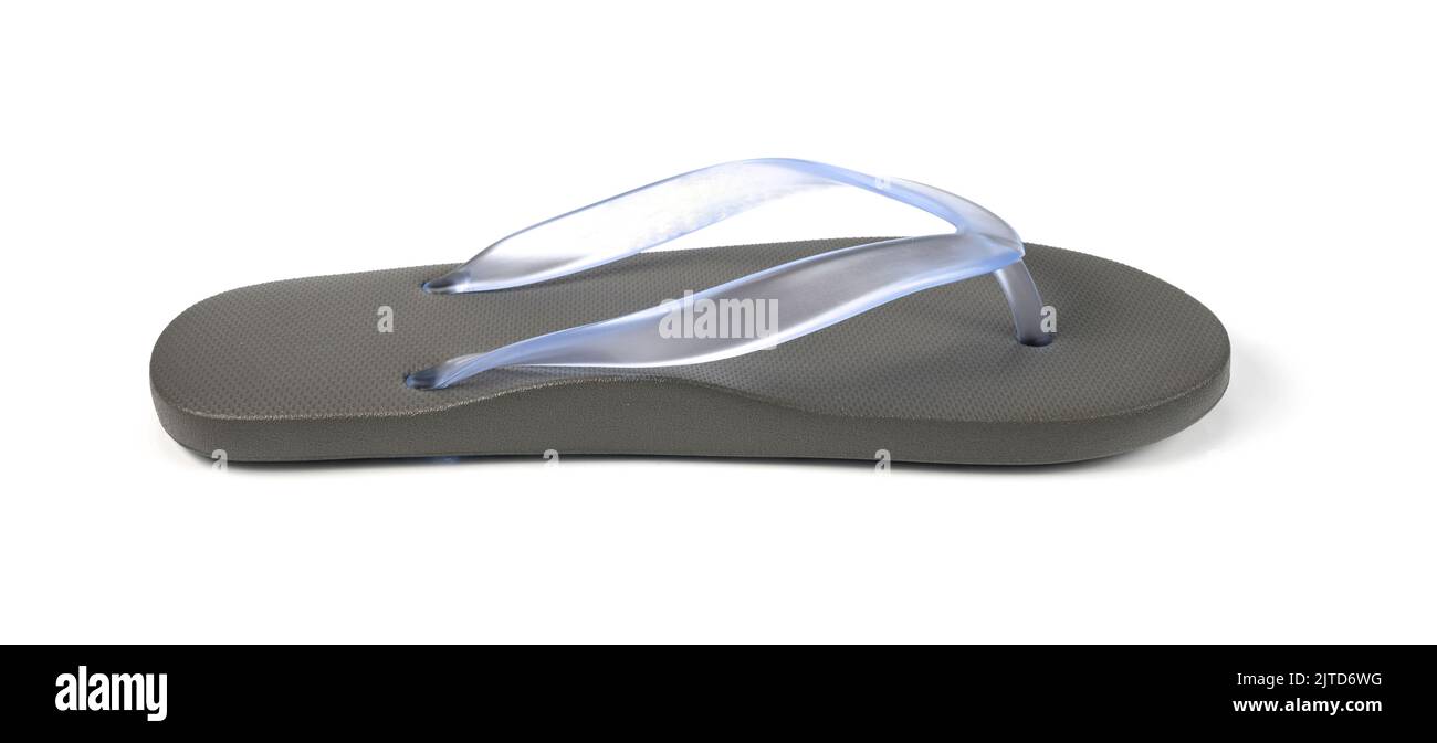 Gray Rubber slippers on white background Stock Photo - Alamy