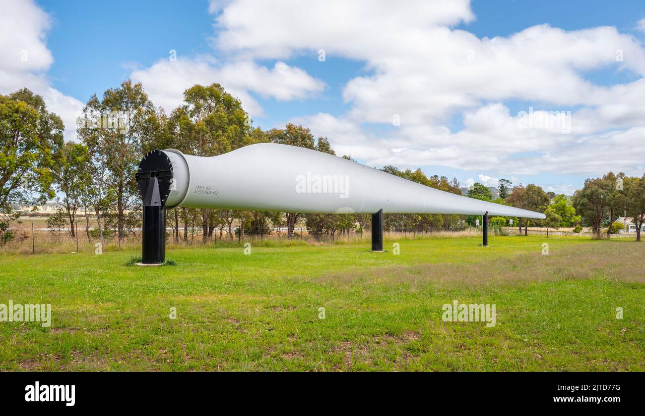 A 60 metre long broken blade from the White Rock wind farm has been ...