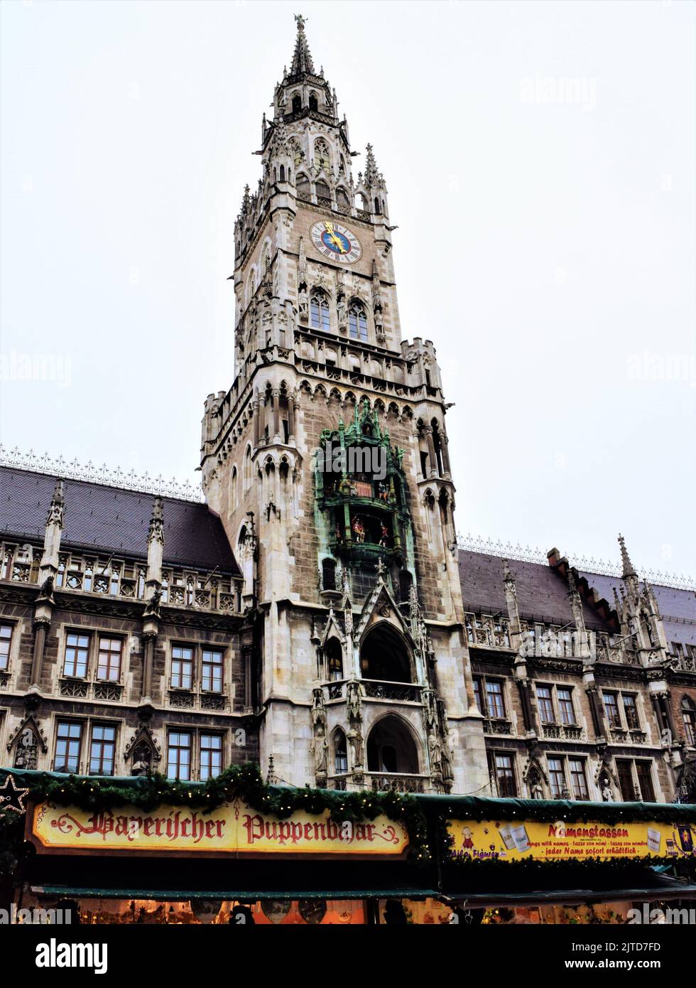 Gothic style clock tower at munich hi-res stock photography and images ...