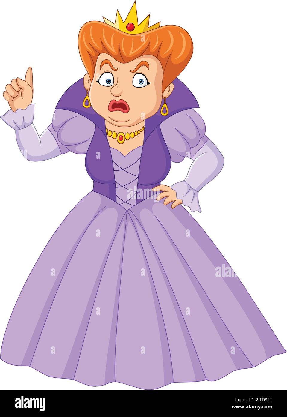 Cartoon queen with an angry expression Stock Vector Image & Art - Alamy