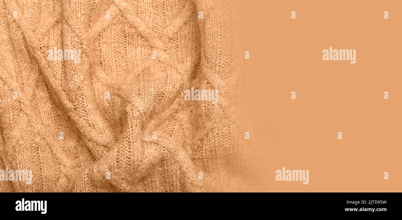 Texture of knitted fabric as background. Banner for design Stock Photo ...