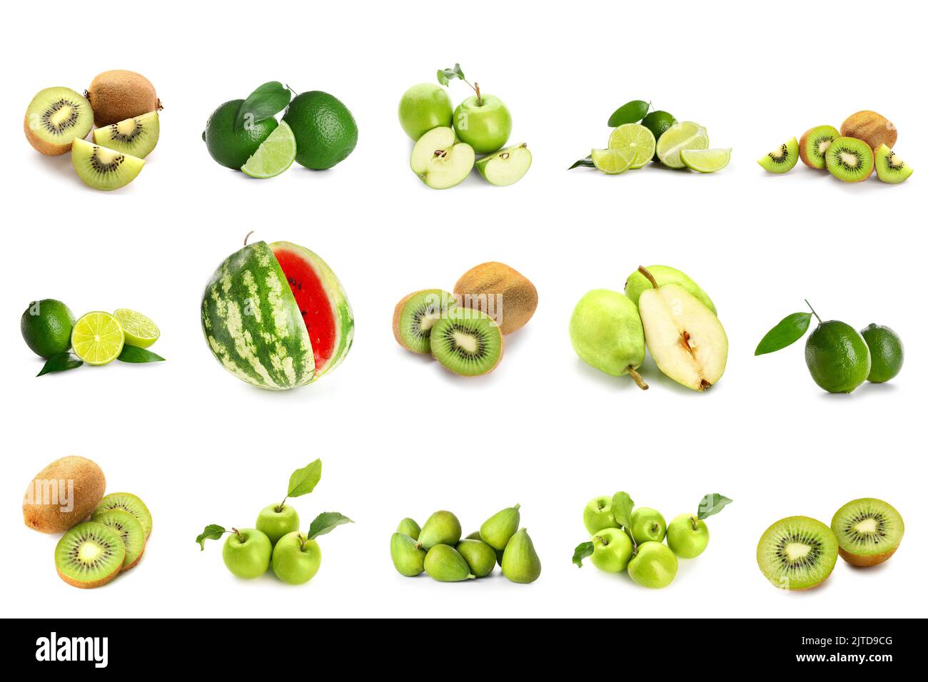 Set of different tasty fruits isolated on white Stock Photo - Alamy