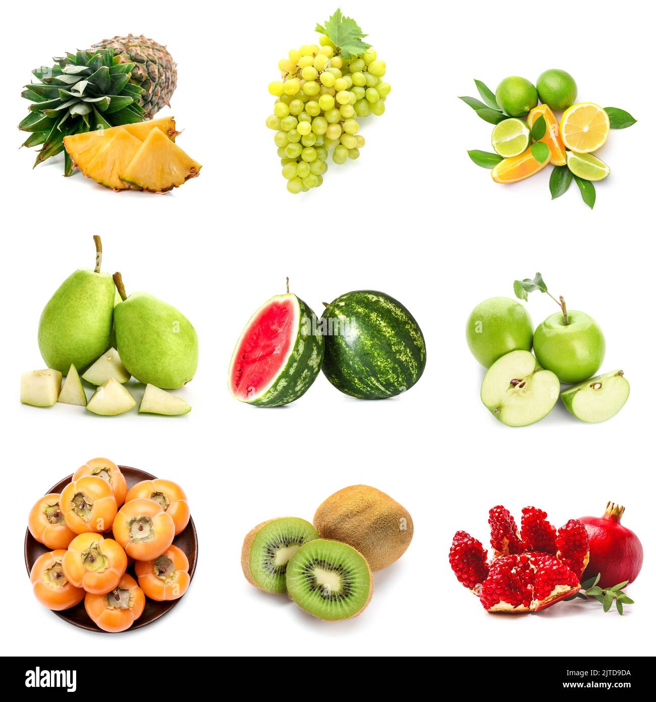Set of many tasty fruits isolated on white Stock Photo - Alamy