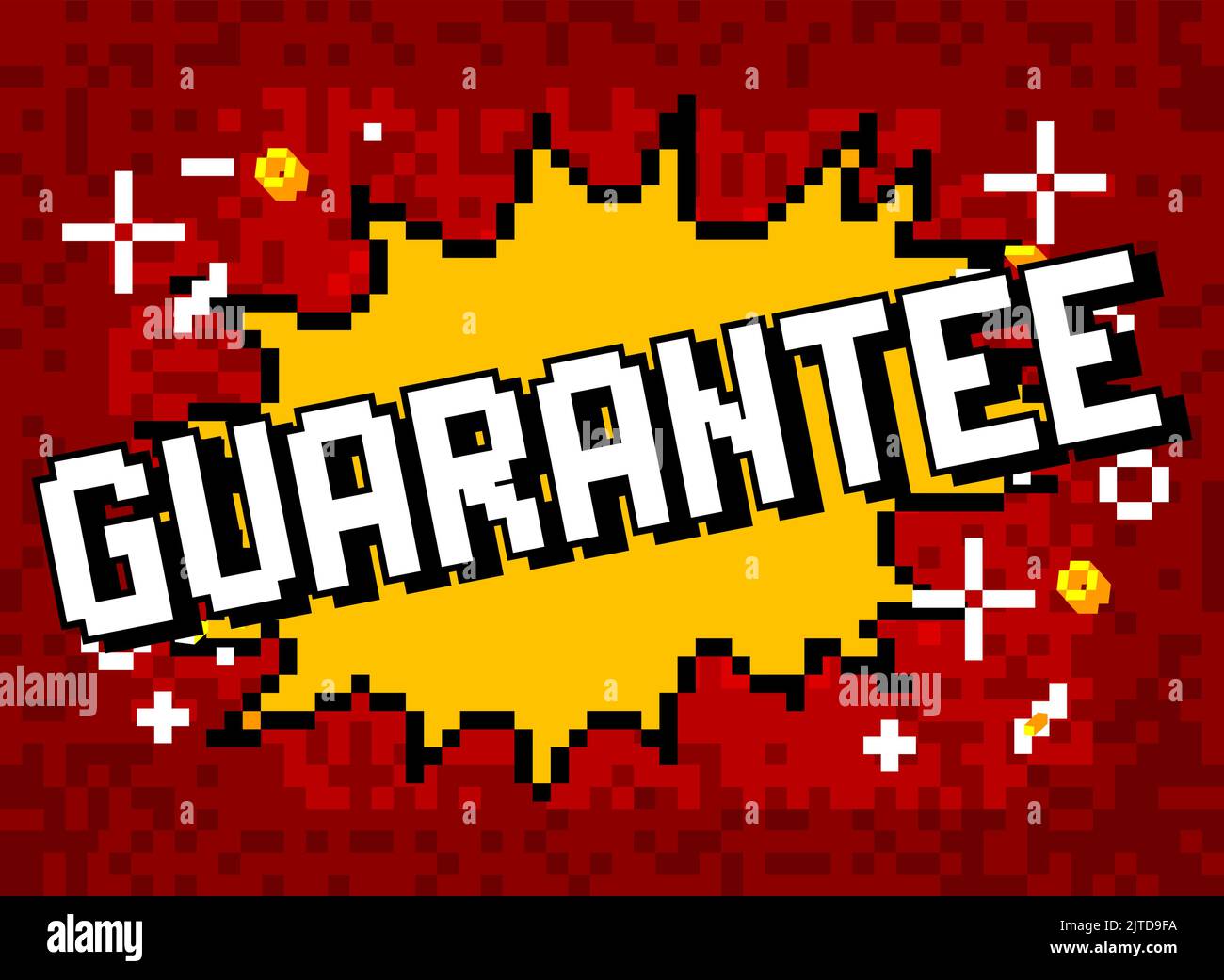 Guarantee. Pixelated word with geometric graphic background. Vector ...