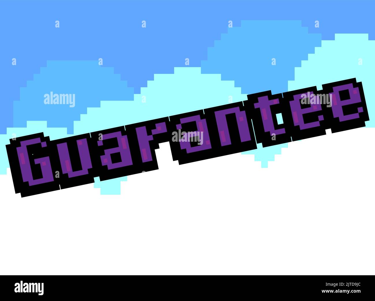 Guarantee. Pixelated word with geometric graphic background. Vector ...