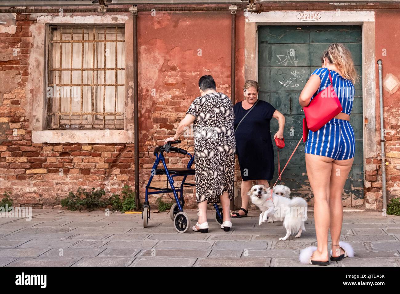 Venice, Italy. 21st Aug, 2022. Permanent residents of Venice walking ...