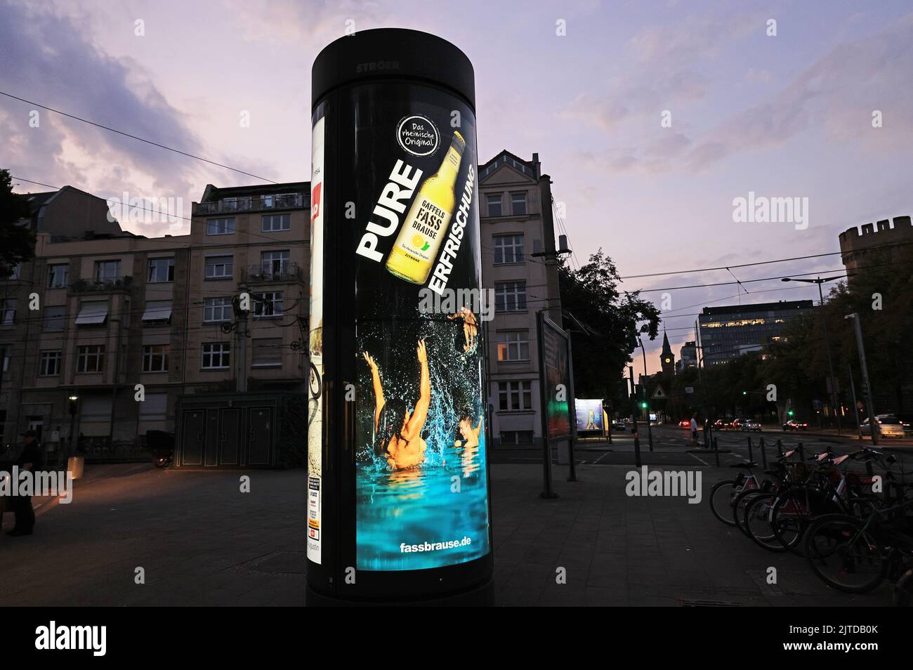 Cologne, Germany. 29th Aug, 2022. An electric advertising pillar is ...