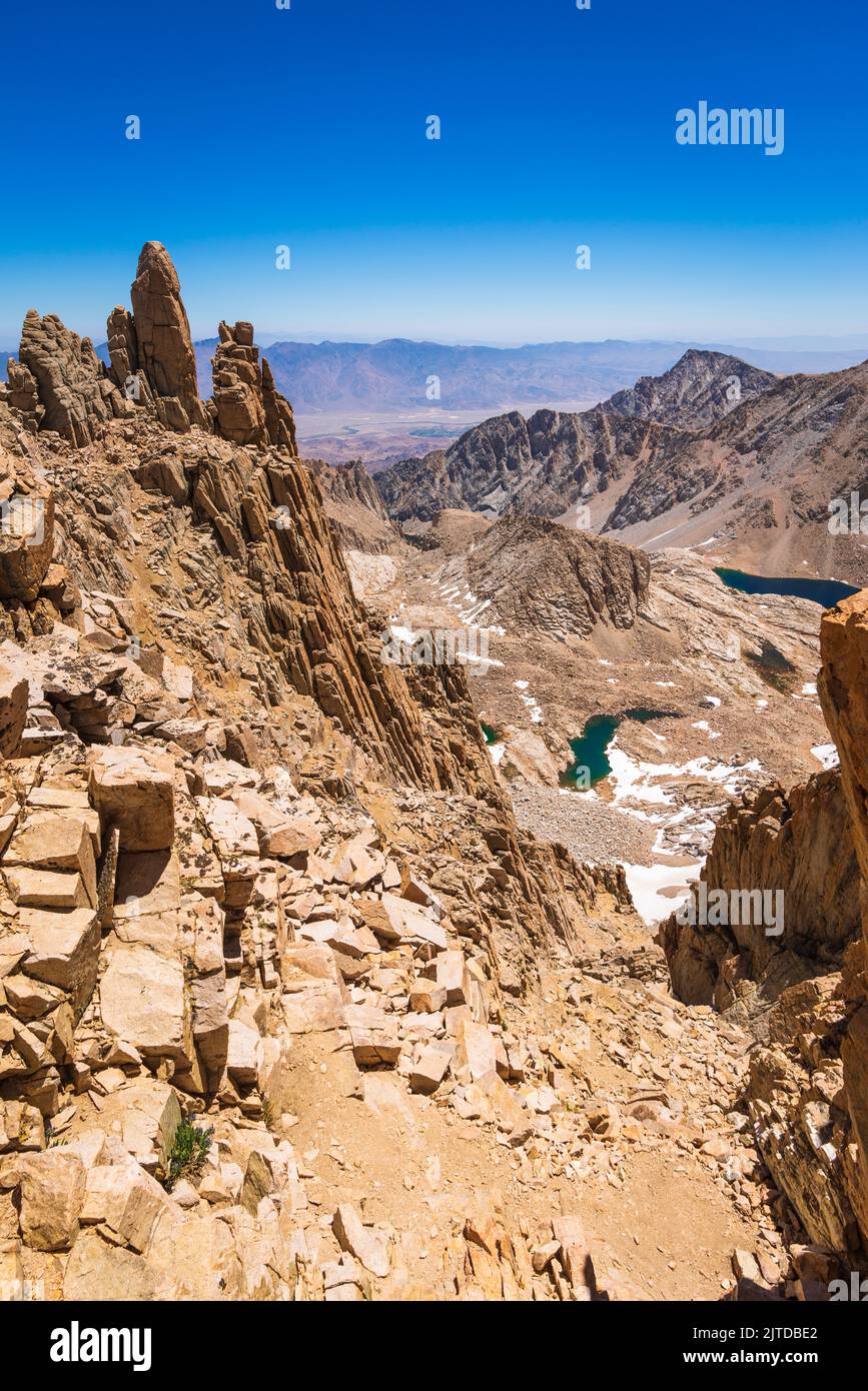 The eastern escarpment from the Mount Whitney Trail, Sequoia National ...