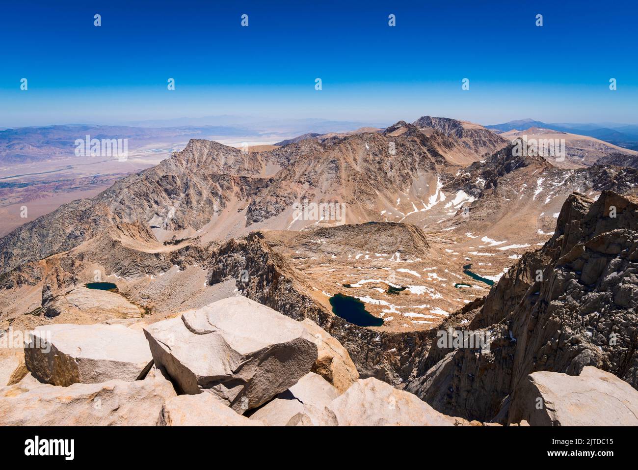 The eastern escarpment and Owens Valley from the summit of Mount ...