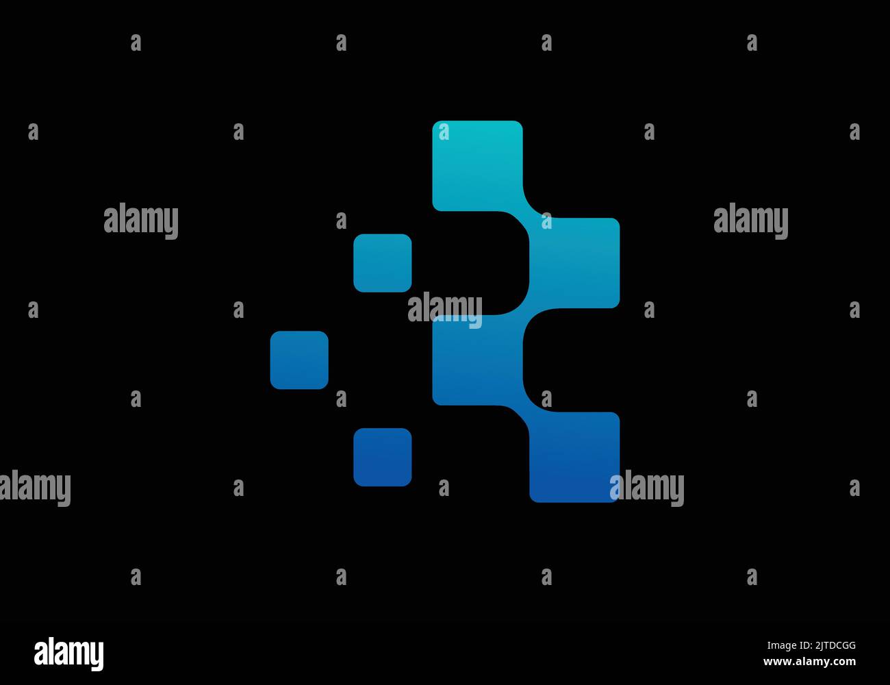 Pixel IT Technology Logo Design Template Blocks Logo Stock Vector Image ...