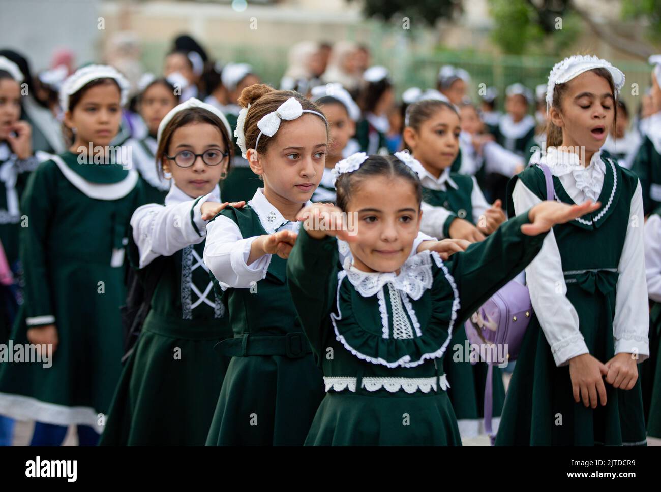 Gaza, Palestine. 29th Aug, 2022. Palestinian students seen during ...