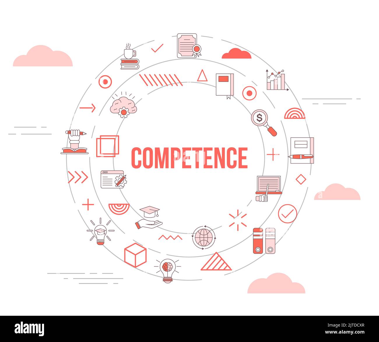 competence concept with icon set template banner and circle round shape ... competence concept with icon set template banner and circle round shape ...