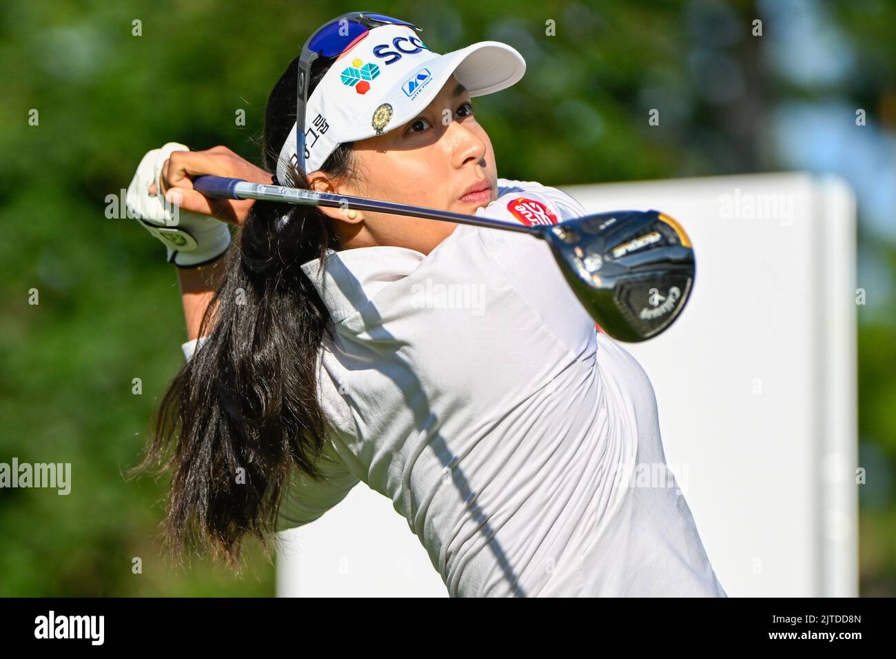 OTTAWA, ON - AUGUST 28: Atthaya Thitikul (THA) watches her tee shot on 1 during Rd4 of the 2022 ...