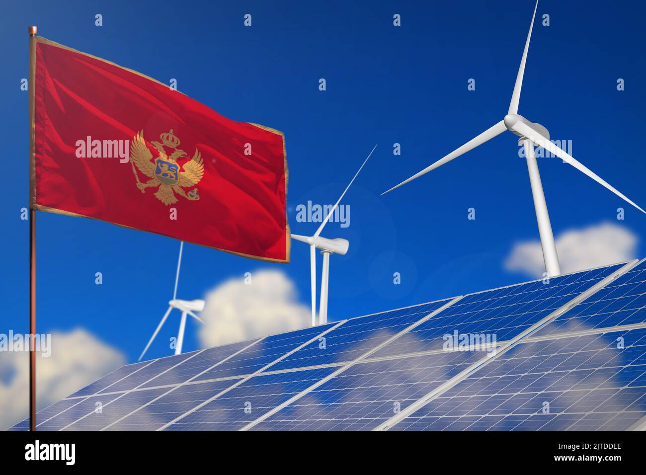 Montenegro renewable energy, wind and solar energy concept with wind ...