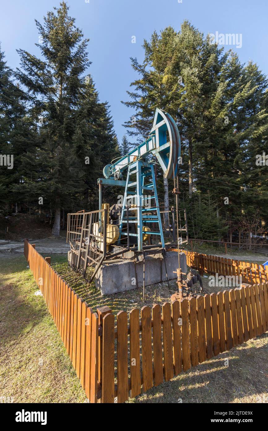 Oil rolling pin. An old oil rolling mill on the outskirts of the city ...