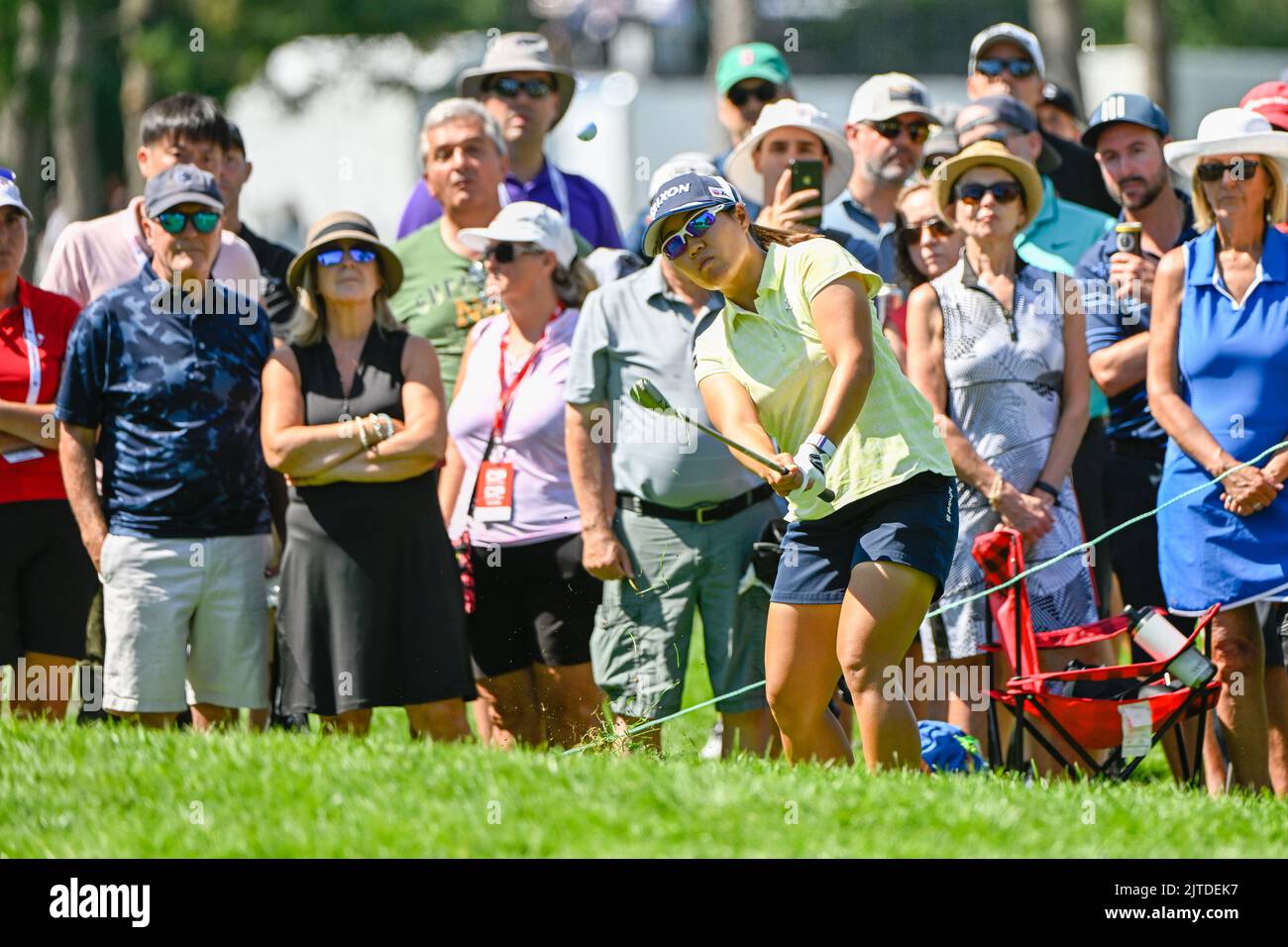 OTTAWA, ON - AUGUST 28: Nasa Hataoka (JPN) chips on to 7 from the gallery during Rd4 of the 2022 ...
